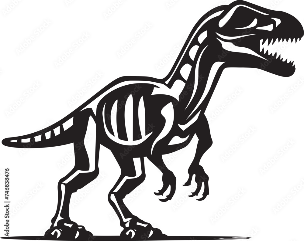 Mesozoic Mark Graphic Design with T Rex Skeleton Icon Tyrants Trophy ...
