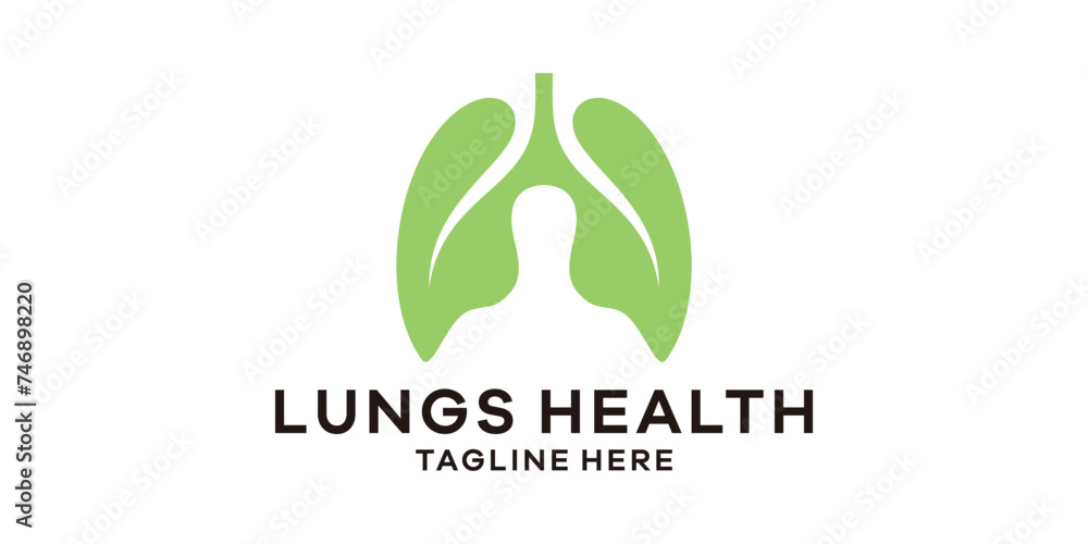 logo design lung health, green lung logo design creative template ...