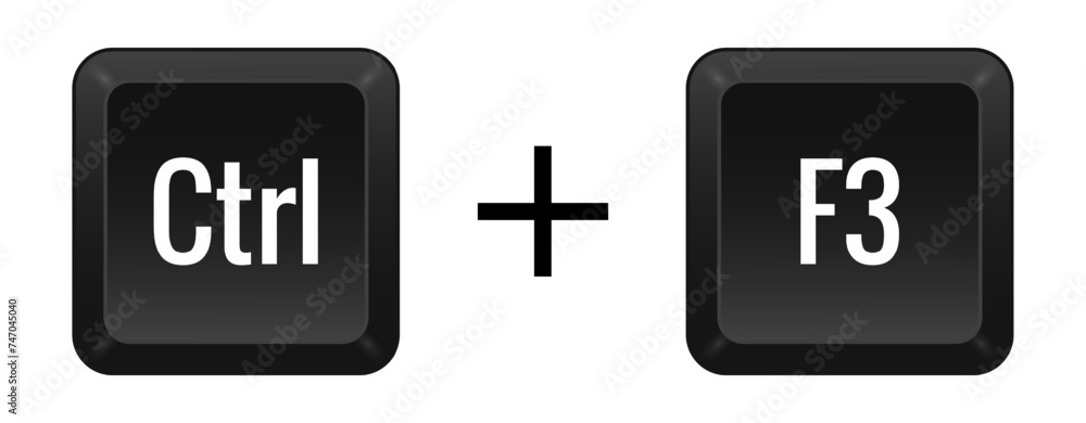 Ctrl F3 Key Combination Keyboard Control Computer Shortcut Laptop Functional Input Device
