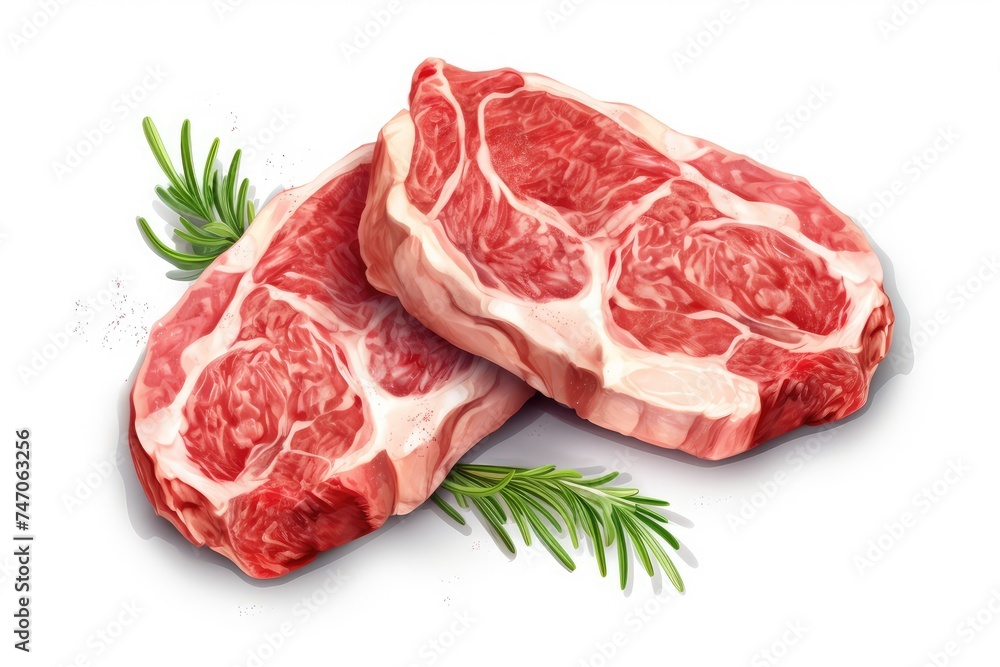 Raw Lamb Chops or Mutton Cuts Illustration, Fresh Sheep Meat Cutlet on ...
