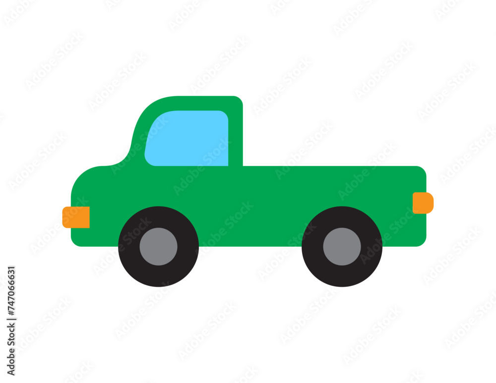 pickup truck illustration for coloring book template, truck for kid ...