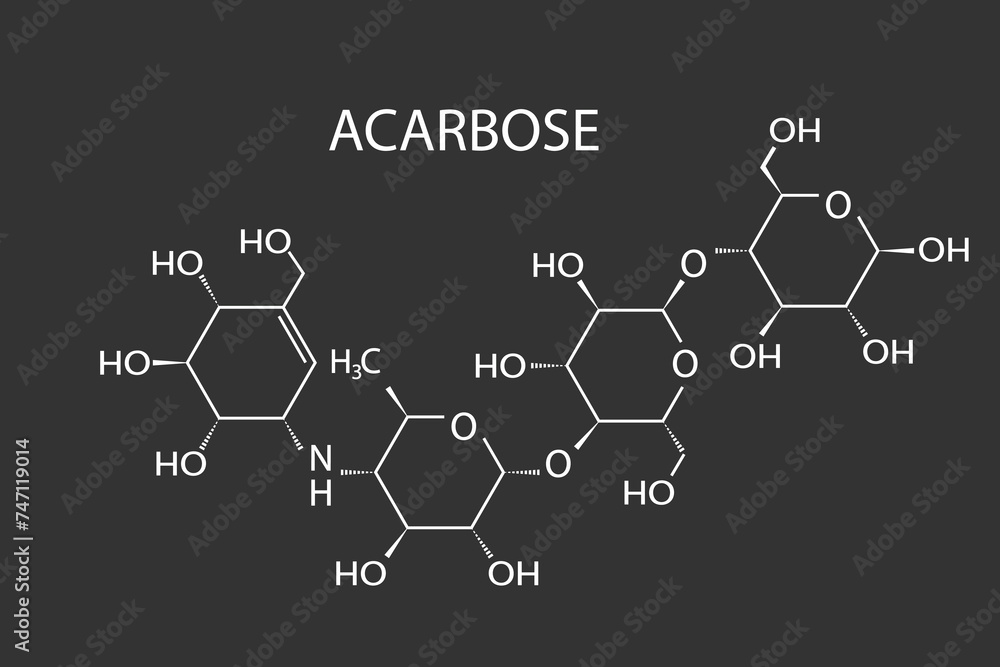 acarbose molecular skeletal chemical formula Stock Vector | Adobe Stock
