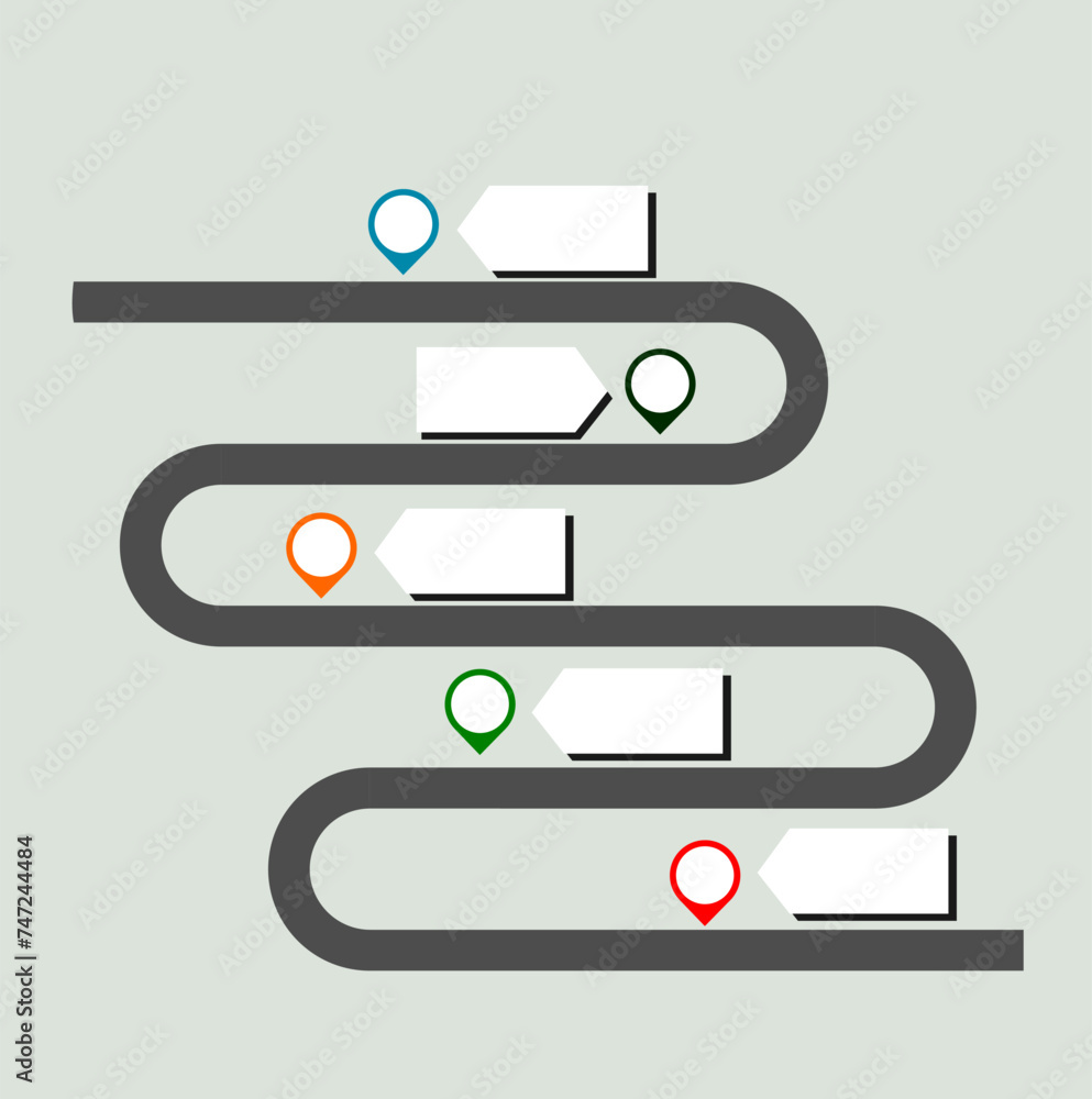 Vector de Stock Pin point road map infographic vector illustration ...