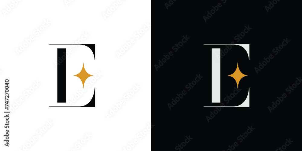 Modern and unique letter E initials logo design Stock Vector | Adobe Stock