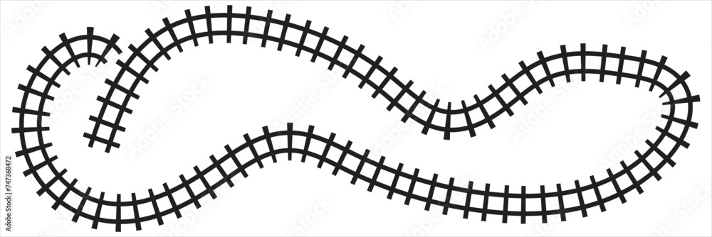 Railway Line, Rails Symbol, Train Tracks Sign, Railroad Pictogram ...