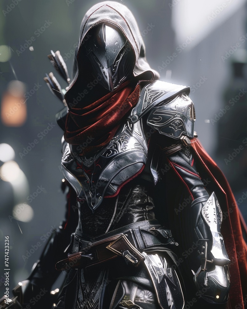 Mirrorshade assassin cloaked in reflective armor blending into shadows ...