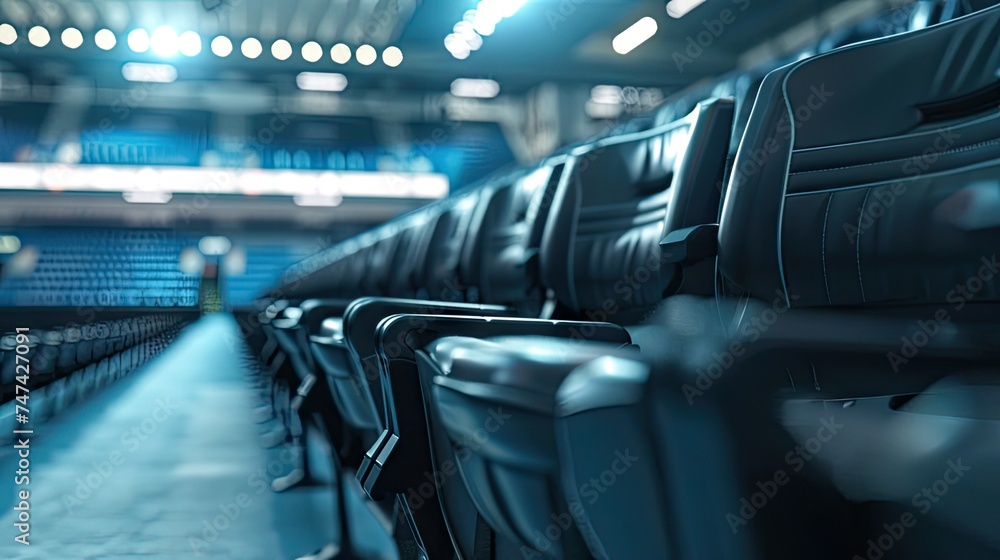 Dynamic view of coach's bench in a bustling football stadium – capture ...