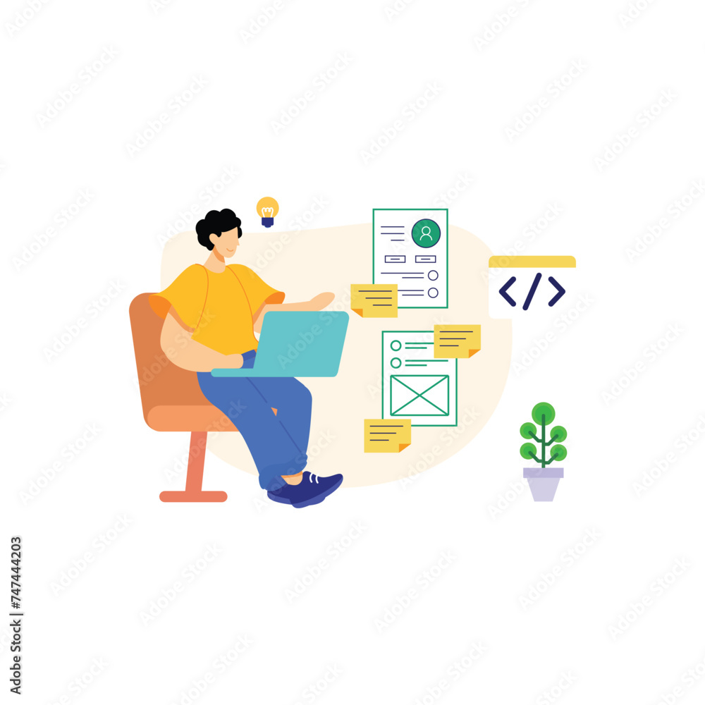 Project Designer UI design abstract concept vector illustration set ...