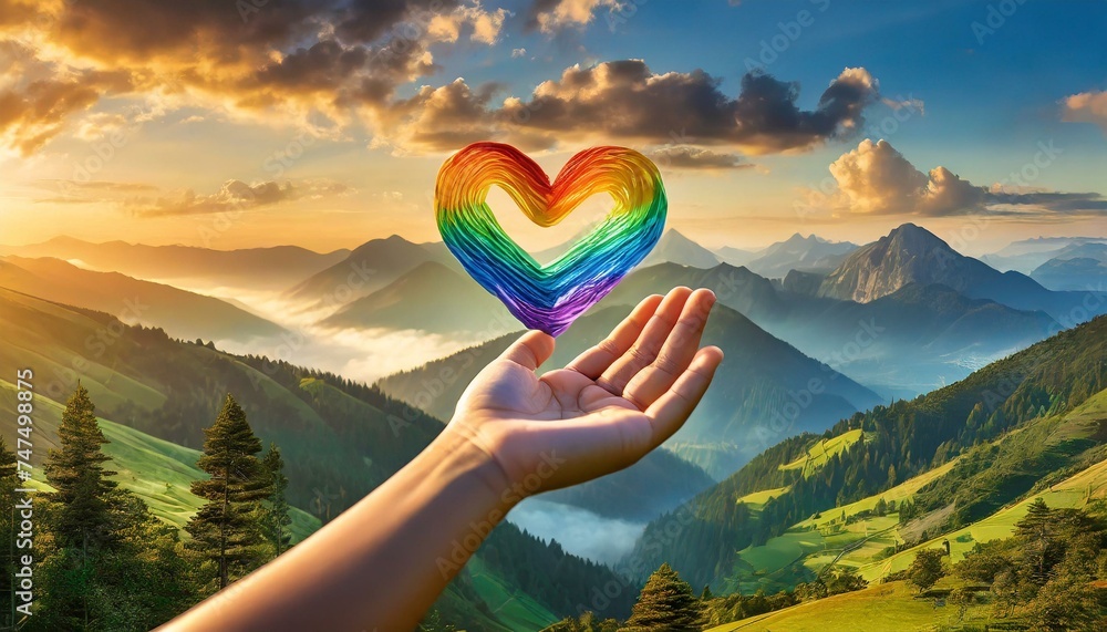 Autism infinity rainbow symbol sign in kid hand. World autism awareness ...