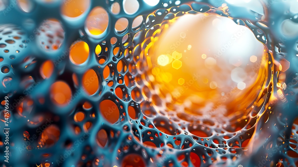 A detailed 3D rendering highlights carbon nanotubes in an intricate and ...