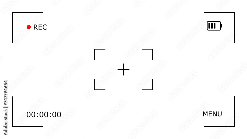 camera viewfinder vector overlay (solid black fill). hd format of frame ...
