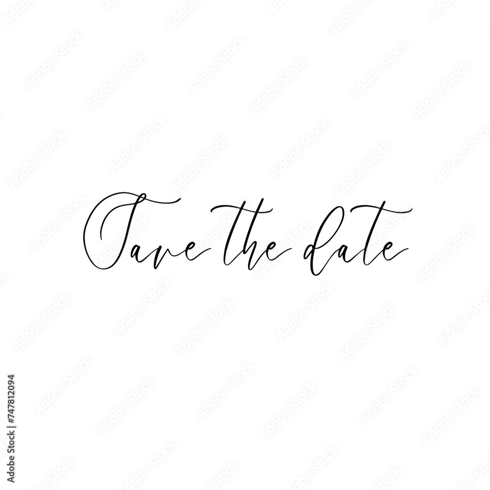 Save the date lettering. Handwritten modern calligraphy letters. Vector ...