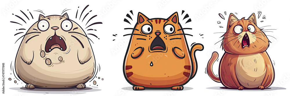 Fat Cat Shocked Cartoon , Isolated Transparent Background Images Stock ...