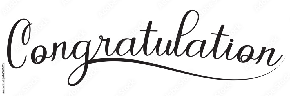 Cursive Typographic Template of Congratulations. Beautiful Calligraphy ...