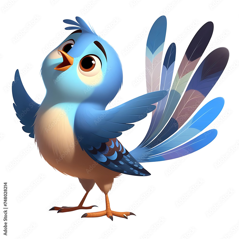 blue bird cartoon illustration isolated on transparent background PNG ...