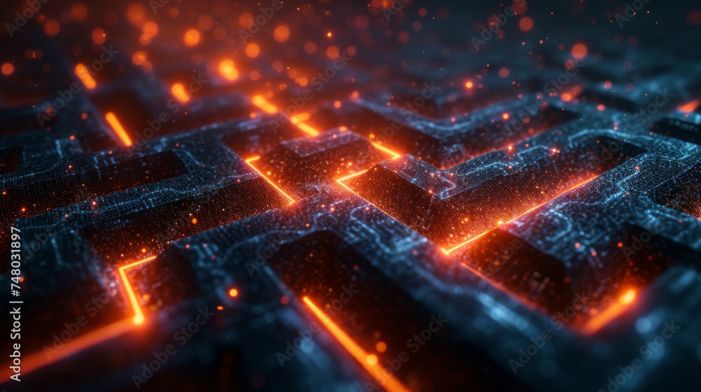 An abstract maze with multiple pathways each leading to a different ...