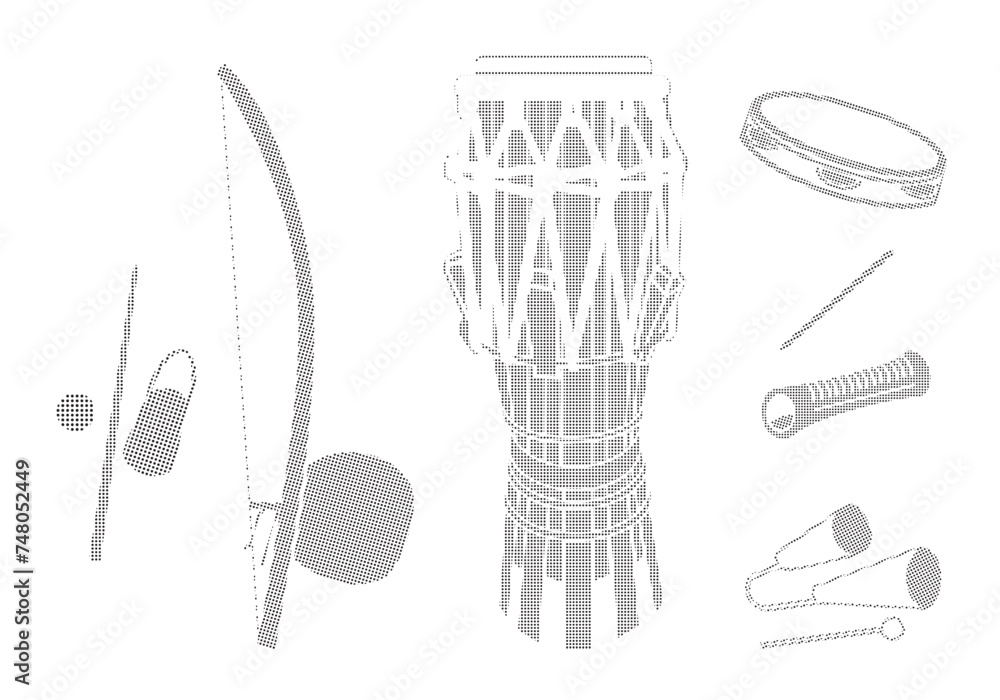 Set of musical instruments used in Brazilian sport music called ...