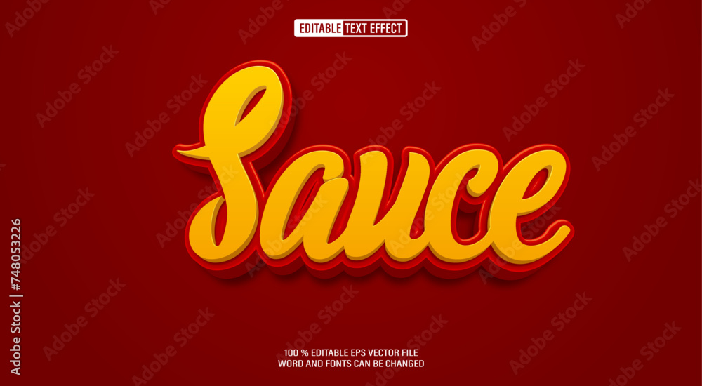 Editable 3d text style effect - Sauce text effect Template Stock Vector ...