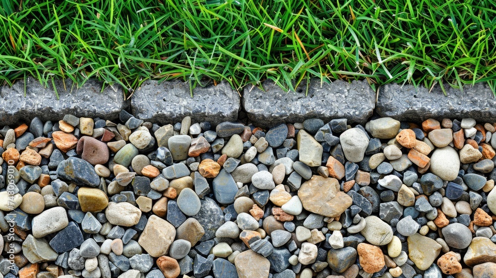 Grass and pebble boundary real-life texture Stock Illustration | Adobe ...