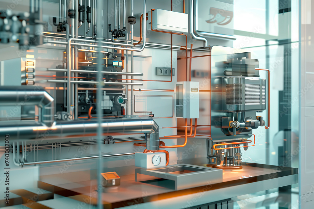 plan of a modern home heating system Stock Photo | Adobe Stock