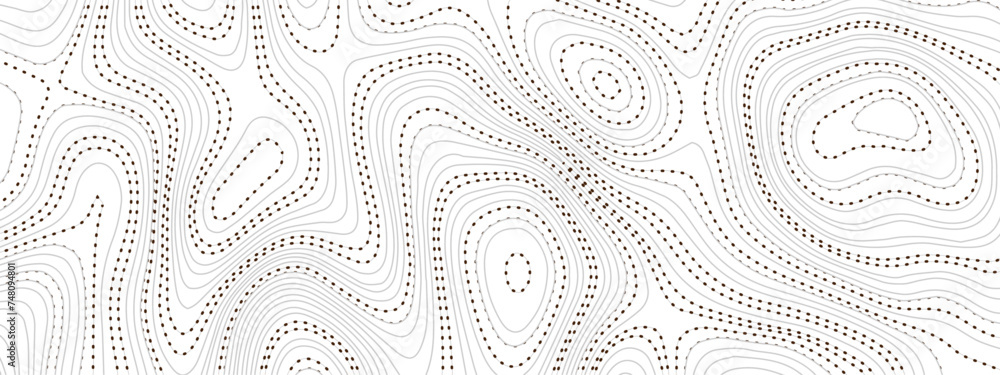 Wave topographic doted lines contour map, topographic wavy map dot line ...