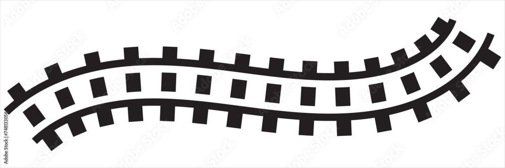 Railway Line, Rails Symbol, Train Tracks Sign, Railroad Pictogram ...