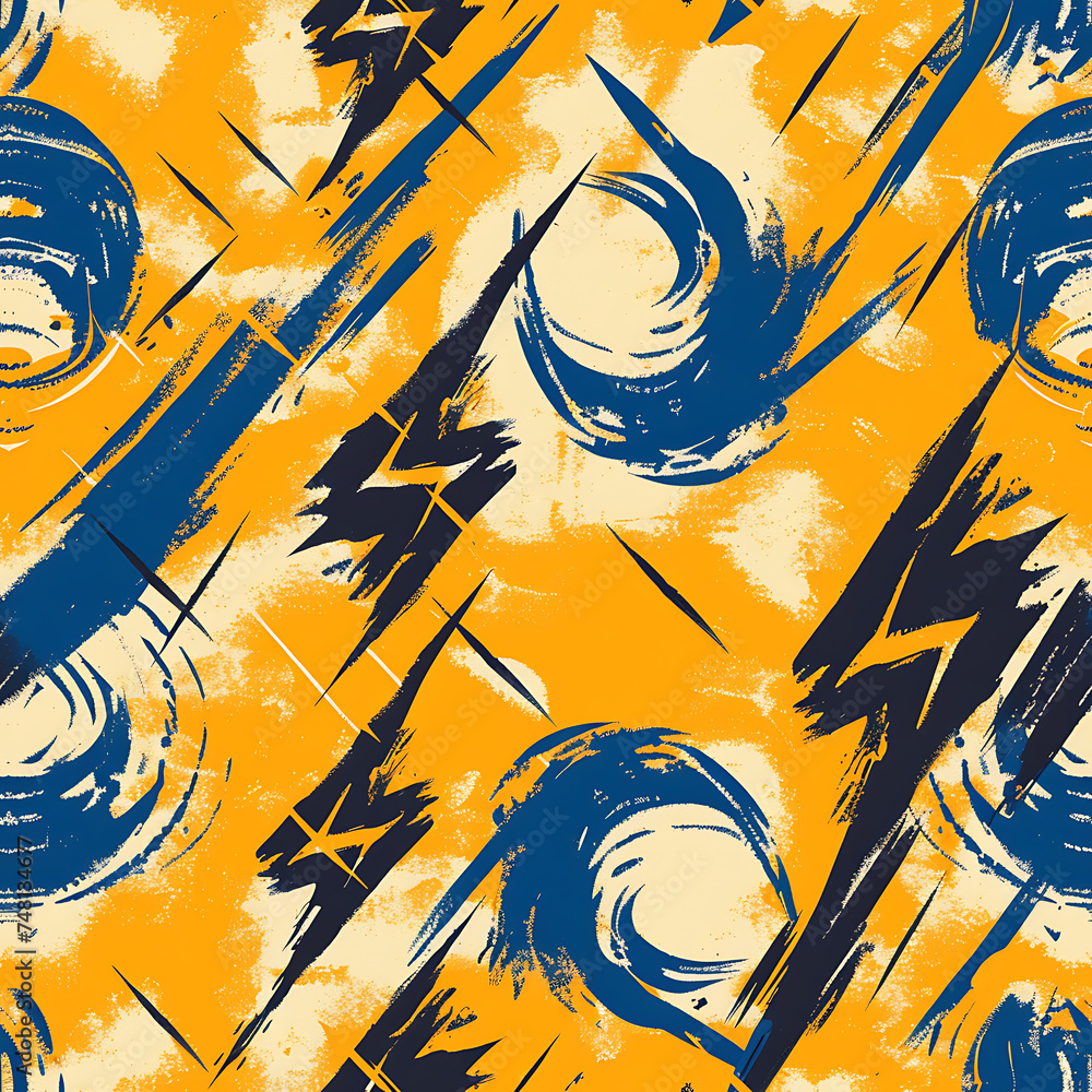 Cartoon Lightning Bolt Seamless Tile Stock Illustration | Adobe Stock