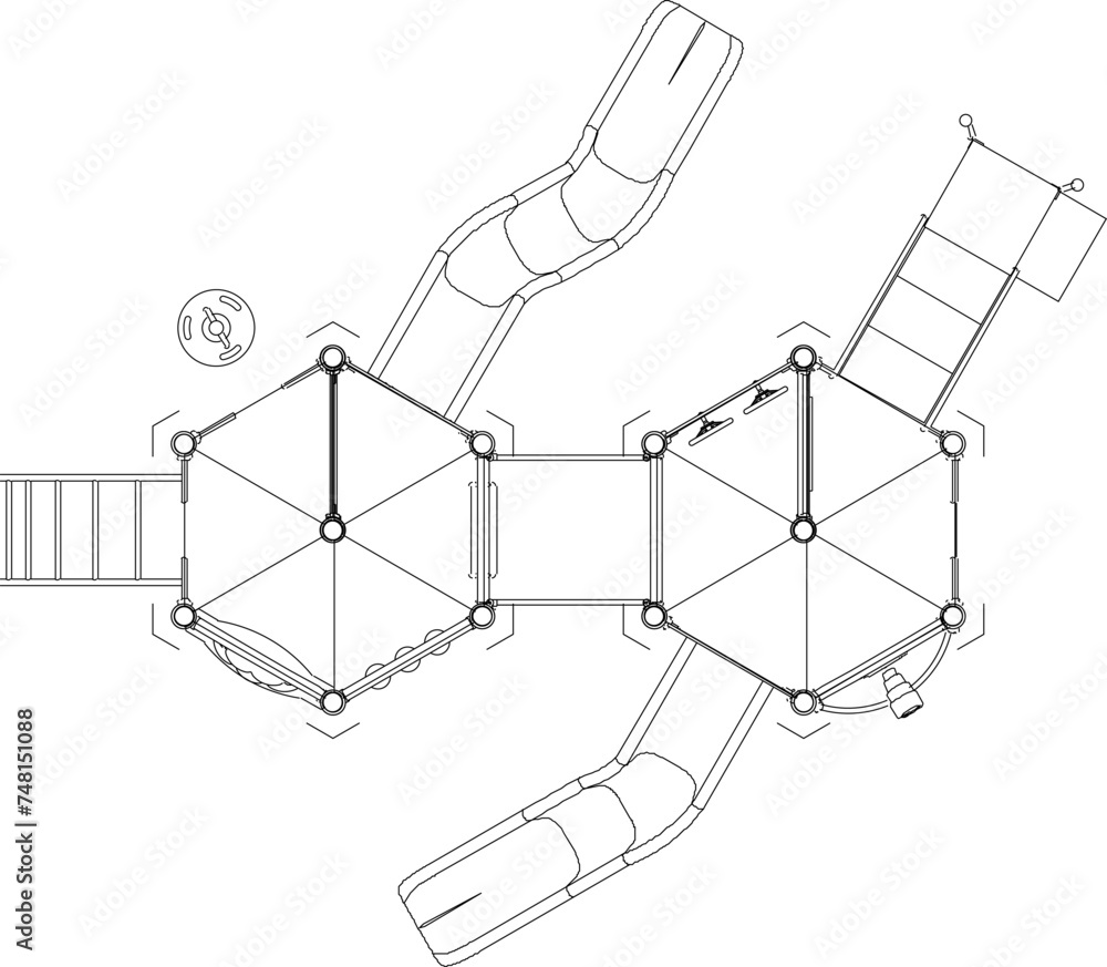 Vector sketch illustration of children's playground design for a ...