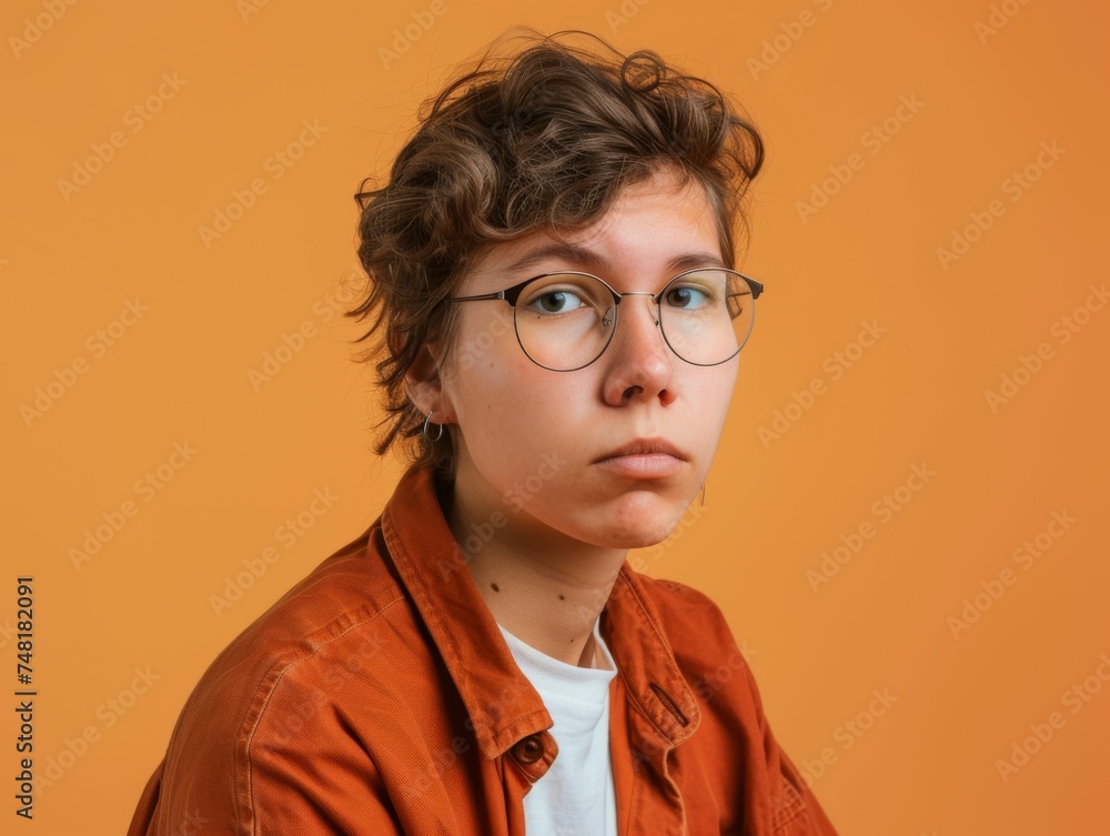 non-binary, adult stage, Inuit individual. They are in a studio with a ...