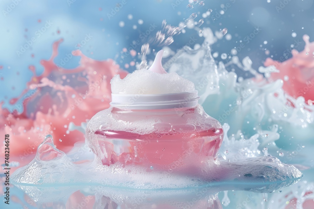 Facial skin reviving cream pot skin care cream. Skincare treatment ...