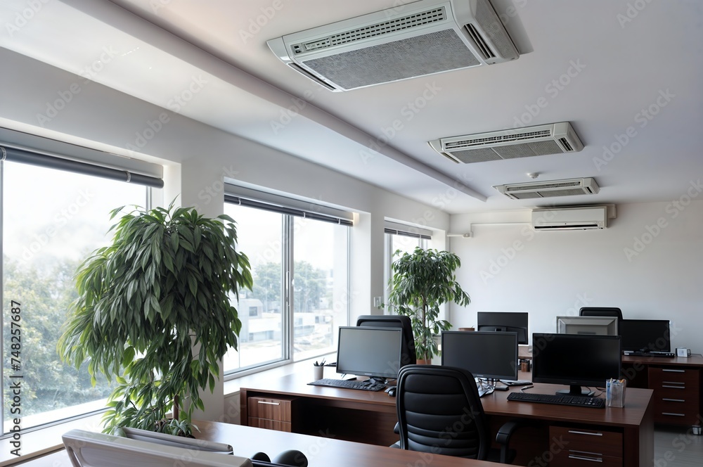 Air Conditioner In Office Heating And Conditioning Stock Photo | Adobe ...