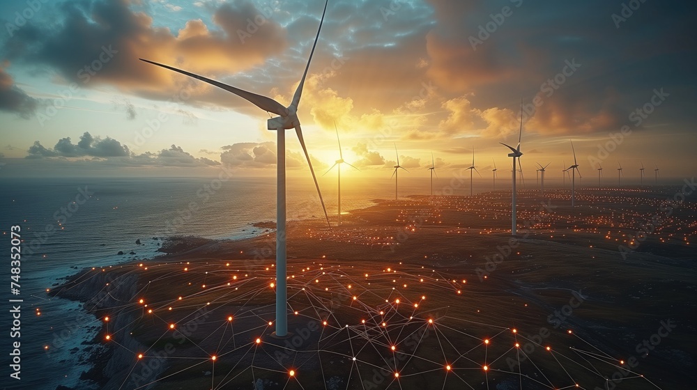 Offshore Wind Farm Construction: Workers aboard a construction vessel ...