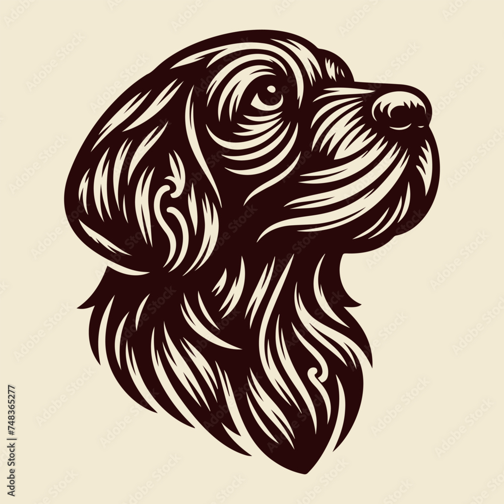 Logo lineal de silueta de cara de perro Stock Vector | Adobe Stock