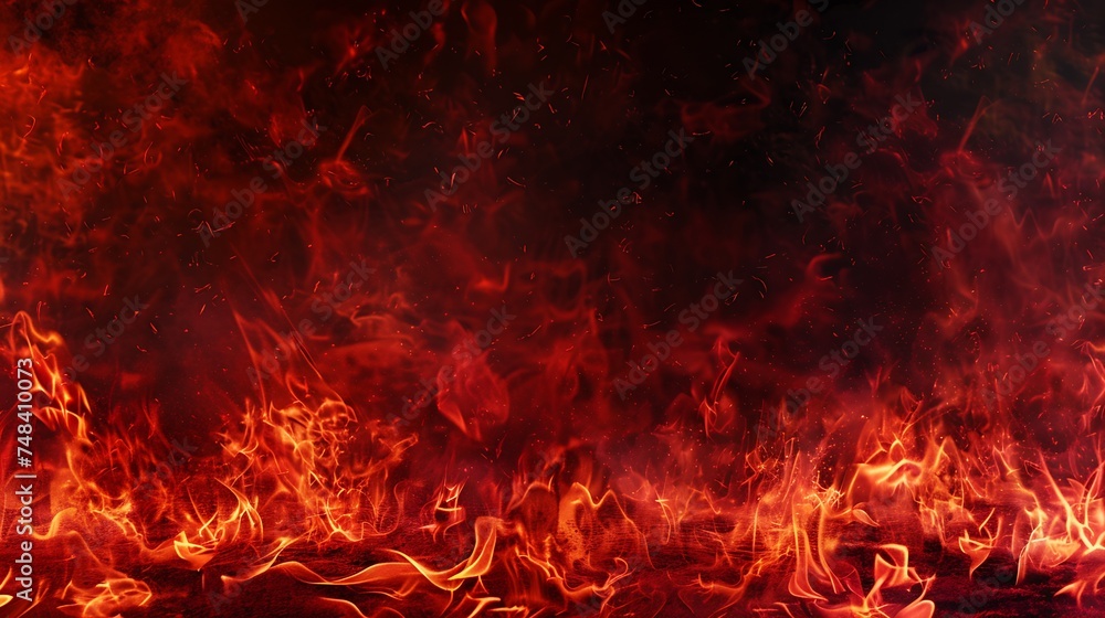 Black red abstract background Toned fiery red sky Flame and smoke ...