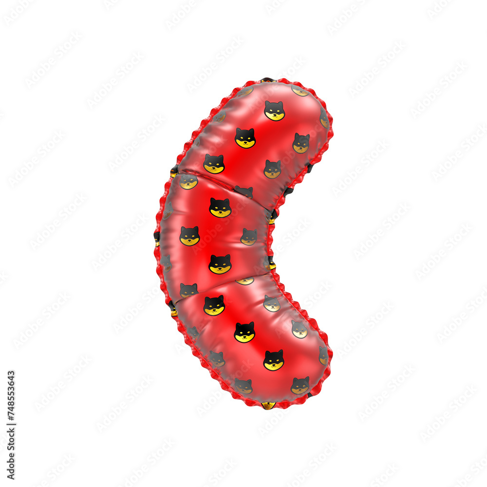 3D inflated balloon Parentheses Symbol/sign with red and yellow meme ...