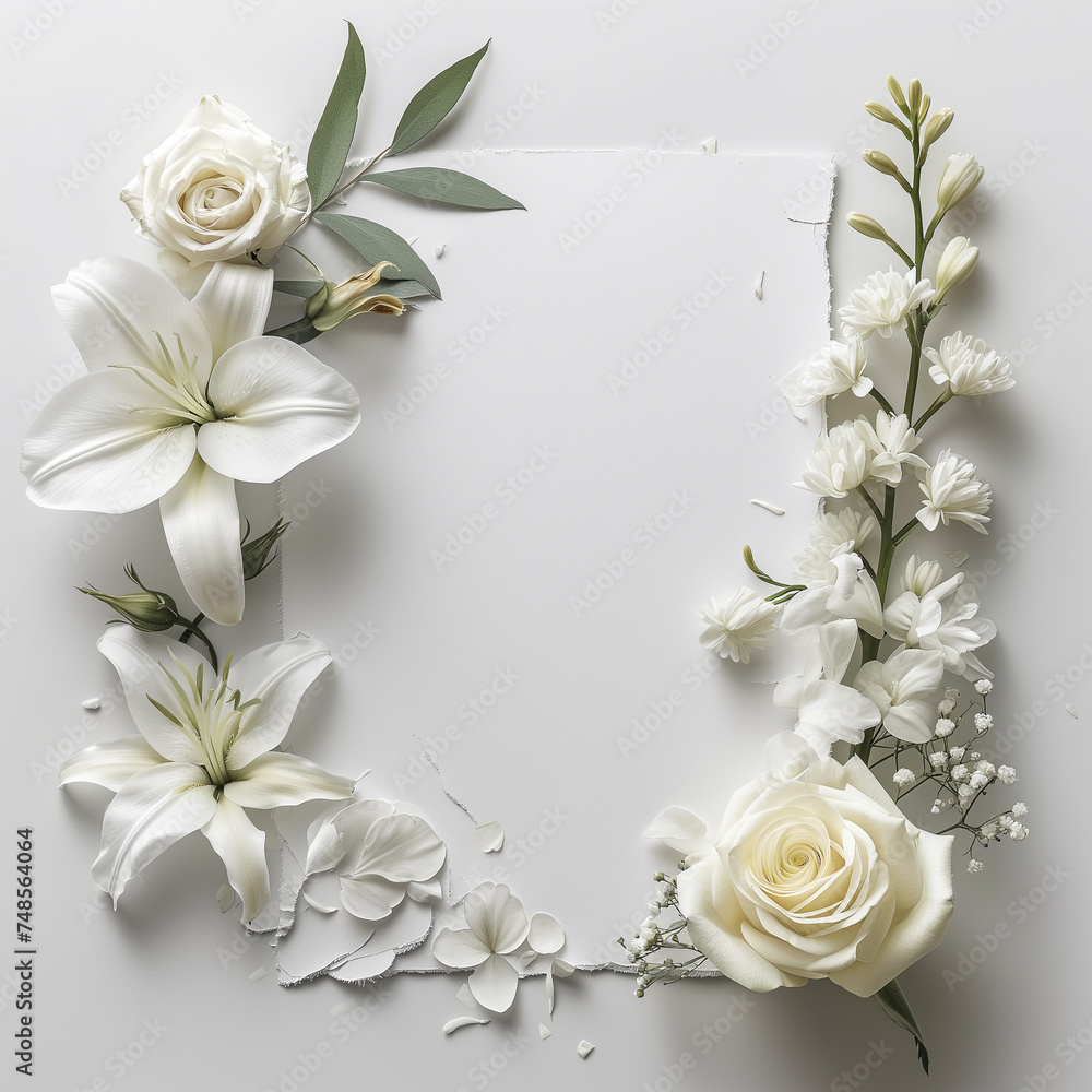 wedding Invitation letter background, or for an engagement. blank space ...