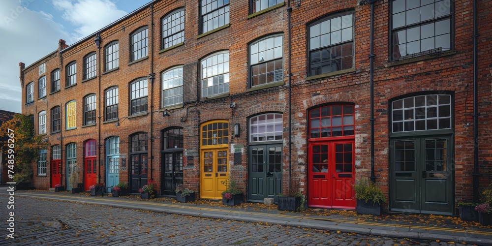 Historic Warehouse District, A row of old, brick warehouse buildings ...