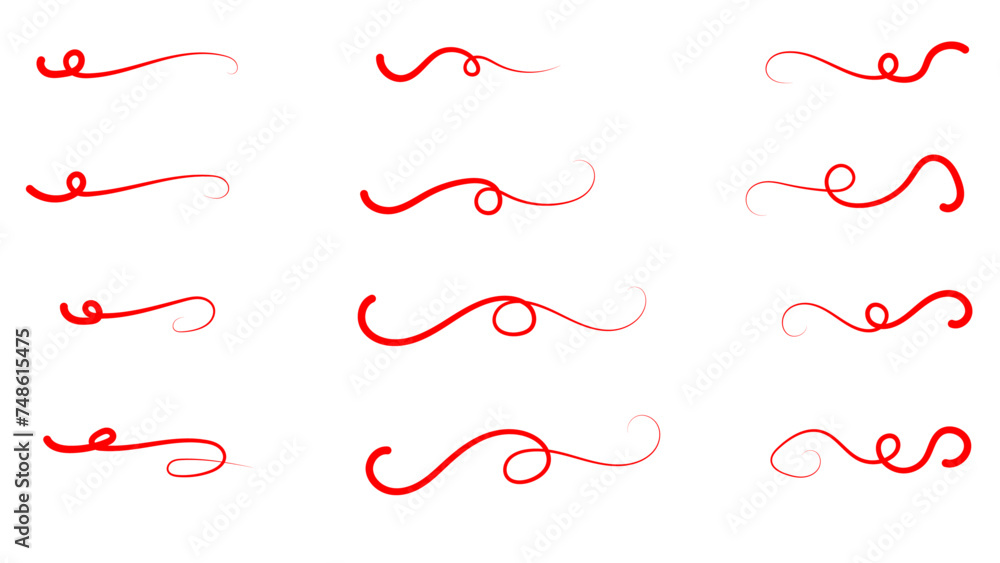 Swashes swoops and swishes calligraphy signs sets. Underlines hand ...