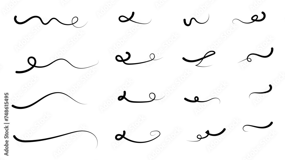Image vectorielle Stock Swashes swoops and swishes calligraphy signs ...