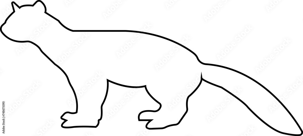 Marten silhouettes. marten from animals element wildlife outline vector ...