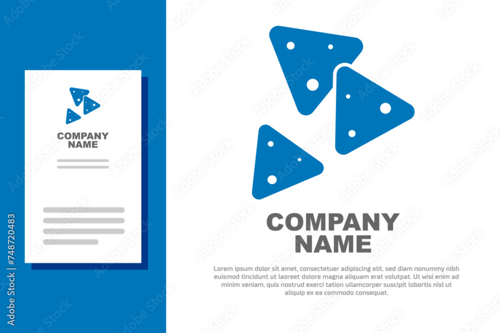 Blue Nachos icon isolated on white background. Tortilla chips or nachos ...