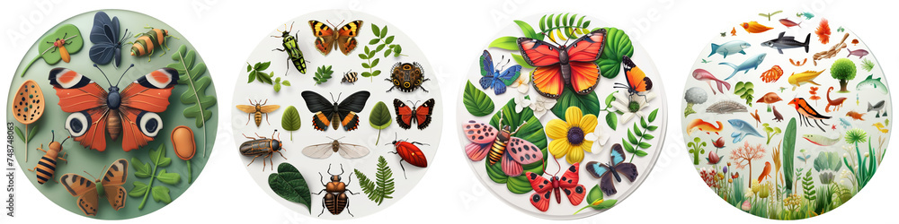 Biodiversity clipart collection, vector, icons isolated on transparent ...