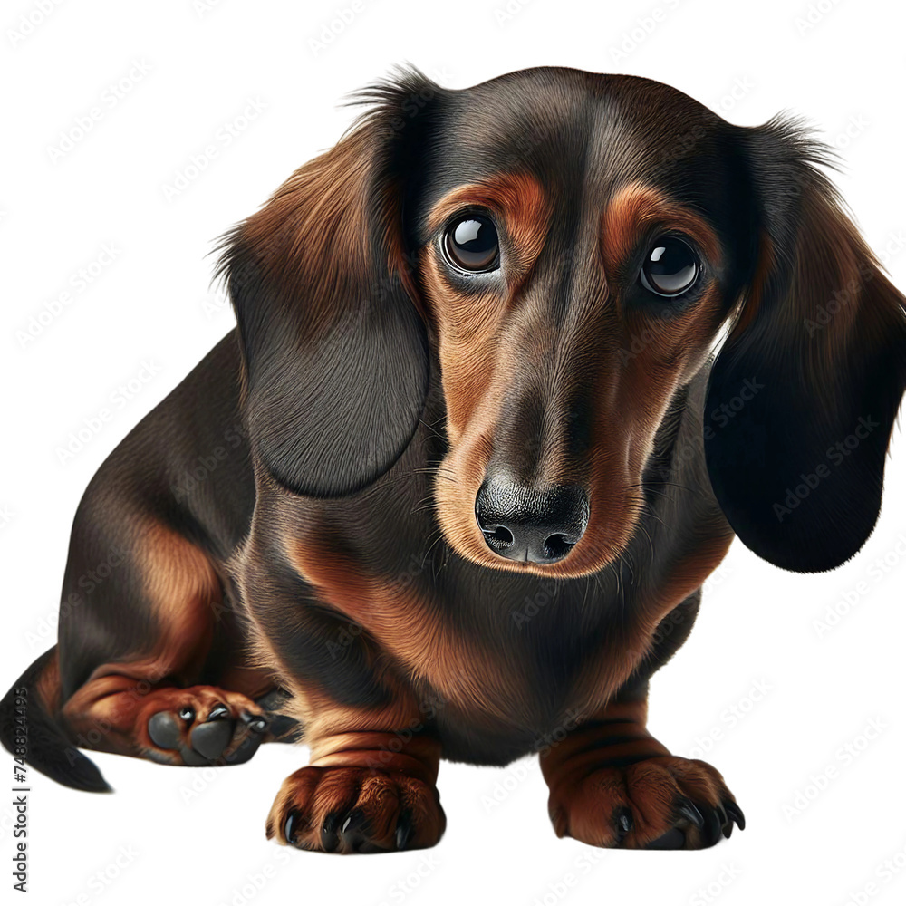 Detailed Dachshund Sad, Sick Face on Transparent Background - Clipart ...
