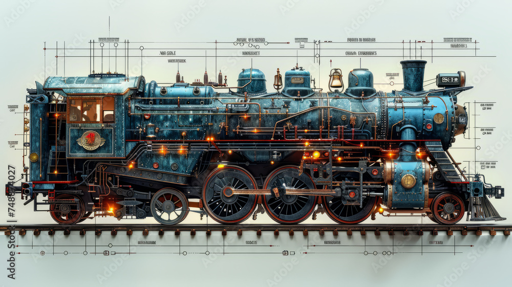a construction blueprint in an exploded schematic style depicting ...