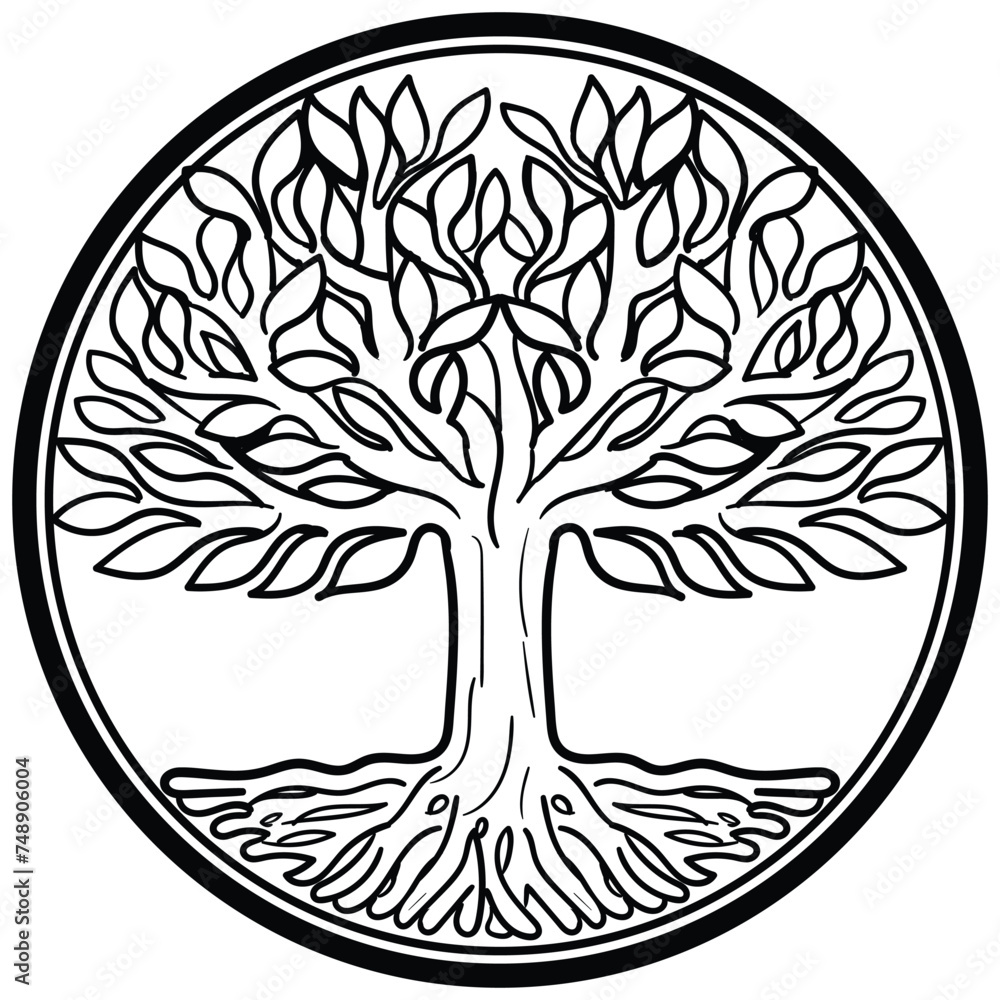 Yggdrasil, the tree of life. Vikings symbol Odin,with futhark runes , YGGDRASIL PAGAN SYMBOLS ...