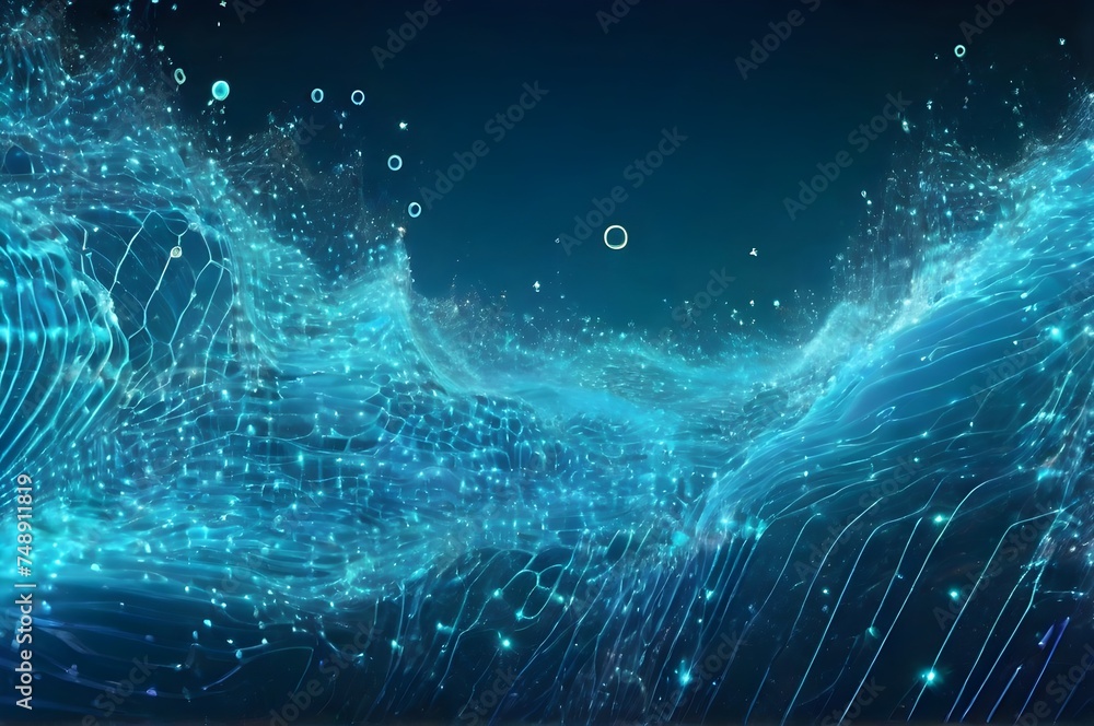 Data flowing across the screen, forming a dark black seamless and ...