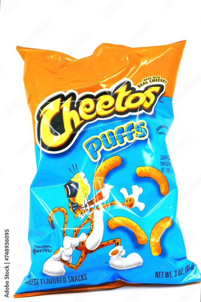 Cheetos Puffs. Cheetos are cheese flavored snacks from Frito-Lay. Dana ...