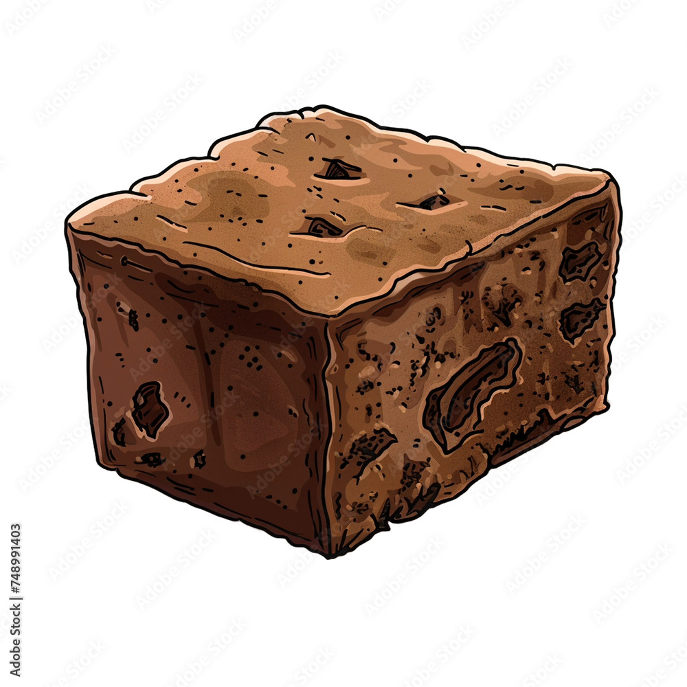 brownie cake vector cartoon illustration isolated on transparent ...