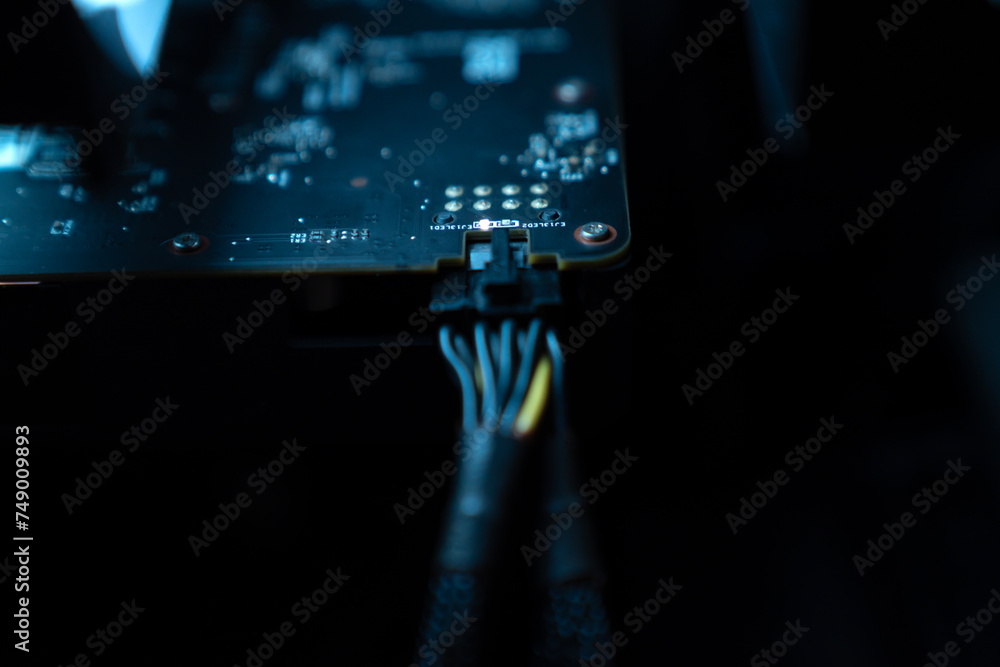 Photo Stock Detail of the interior of the PC gamer case. Motherboard ...