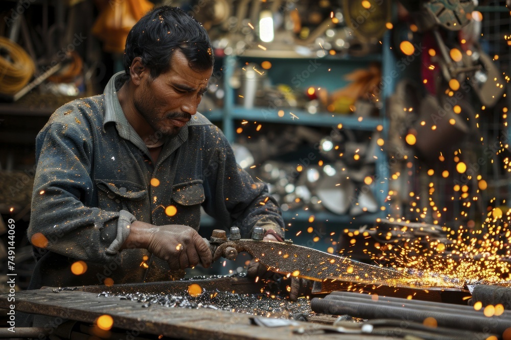 Artisans at Work, Skilled workers operating specialized equipment ...